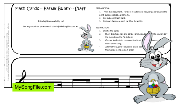 Easter Bunny (Flash Cards Staff) | My Song File