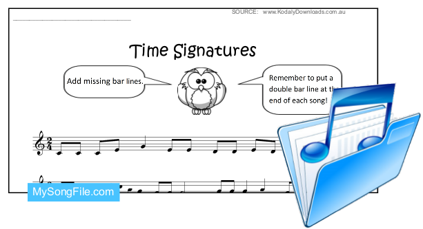Time Signatures (Simple Time - Missing Bar Lines) | My Song File