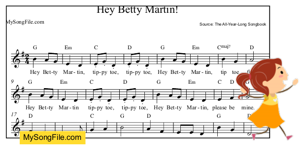 Hey Betty Martin | My Song File