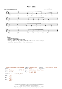 Whos That Tapping At The Window | My Song File