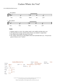 Cuckoo Where Are You | My Song File