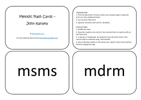John Kanaka (Melodic Flash Cards) | My Song File