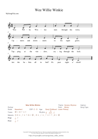 Wee Willie Winkie | My Song File